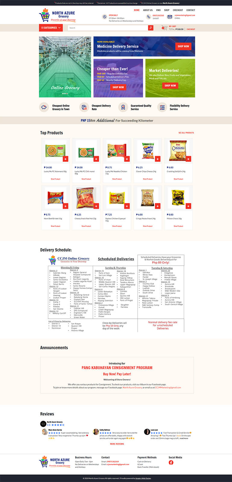 Amakro Web Design Portfolio - North Azure Grocery
